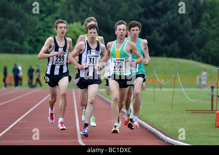 Athletics, teenage boys middle-distance race Stock Photo - Alamy
