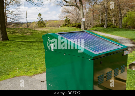 BigBelly Solar powered litter compactor bin for compressing rubbish ...