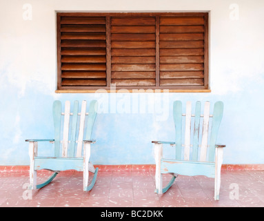 Traditional rocking chairs in Vinales, Cuba, Caribbean Stock Photo - Alamy