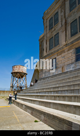 The exercise yard and cell block at Alcatraz Prison Stock Photo - Alamy