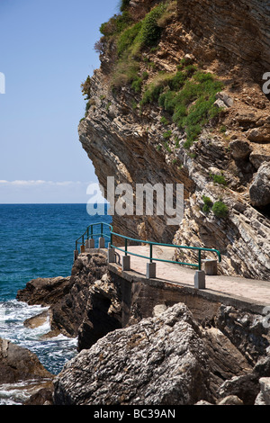 Mogren beach and Budva old town (Stari Grad Stock Photo - Alamy