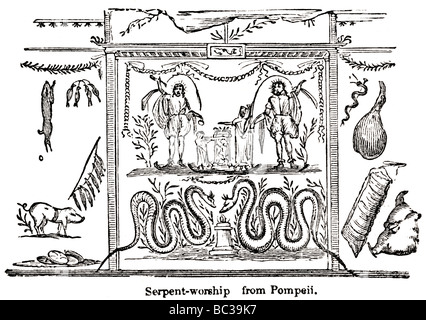Serpent-Worship from Pompeii Stock Photo - Alamy