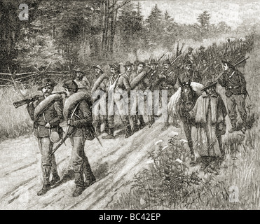 Sherman's Army on its march to the sea during the USA Civil War, 1864 ...