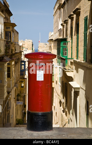 red letter box Valletta Malta traditional pillar style english british ...