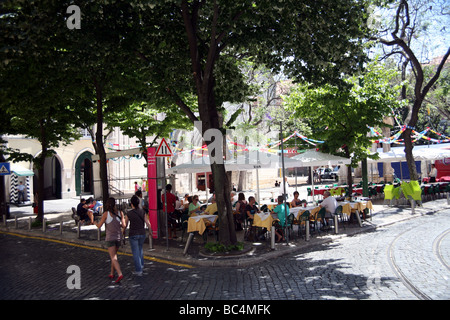 Largo do Carmo square with drinking fountain Chafariz do Carmo in front ...