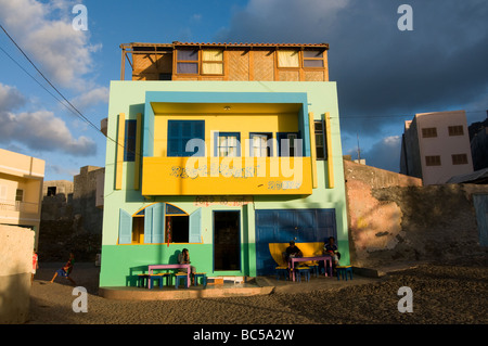Colourful fassade of a building. San Antao. Cabo Verde. Africa Stock ...