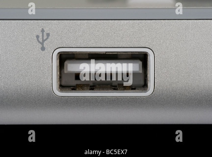 close-up of a USB port on the side of a notebook computer Stock Photo ...
