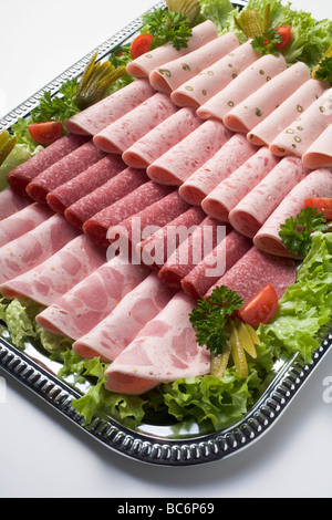 Attractively arranged cold cuts platter Stock Photo - Alamy