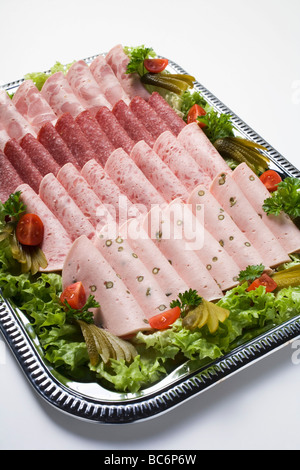 Attractively arranged cold cuts platter Stock Photo - Alamy