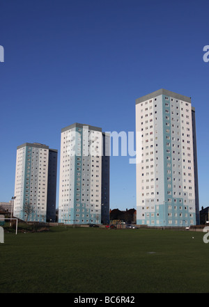 council housing residential tower blocks in Aberdeen, Scotland February ...