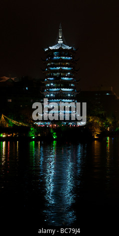 Traditional oriental pagodas at night Stock Photo - Alamy