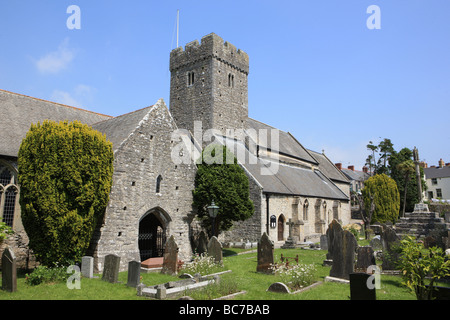 Church of St Illtud Llantwit Major south Wales Stock Photo - Alamy