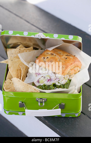 Lunchbox with a Sandwich and Crisps Stock Photo: 25501718 - Alamy