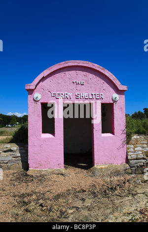 The pink Ferry Shelter on the Warsash side of the River Hamble opposite ...