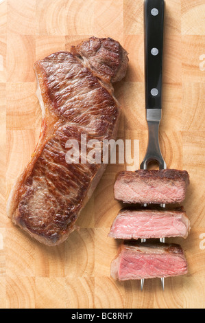 Rump steak cooked to different degrees (rare, medium, well done Stock ...