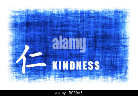 Chinese Symbol for Kindness on Blue Parchment Stock Photo - Alamy