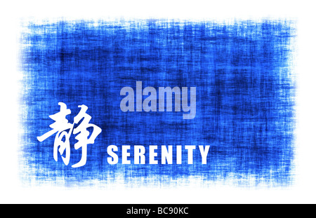 Chinese Symbol for Serenity on Blue Parchment Stock Photo - Alamy