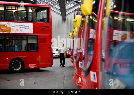 bus mechanic technician fix double decker London Stock Photo - Alamy