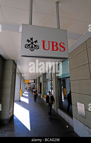 Switzerland: The UBS Bank branch in Baden City in canton Aargau Stock ...