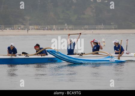 Outrigger Race in the Santa Barbara Channel Stock Photo - Alamy