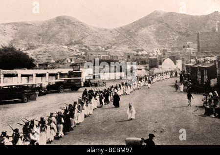 Saudi Arabia Historical Troops Marching To The Great Mosque Of Mecca ...