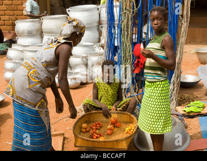 Burkina Faso. Lobi Country. Weekly market of Gaoua. Sale of cereals ...