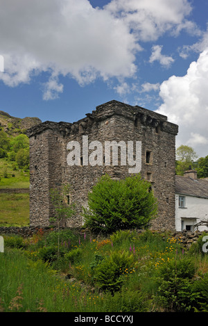 Pele tower, Kentmere Hall Farm. Kentmere, Lake District National Park ...