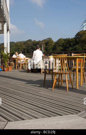 Riverside retro cafe Stock Photo - Alamy