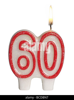 Burning birthday candles number 60 Stock Photo - Alamy