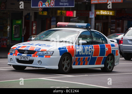 New Zealand Police Car in action Stock Photo - Alamy