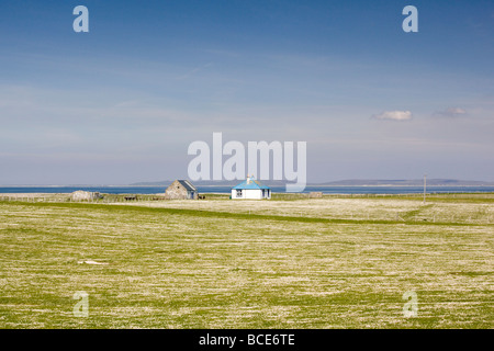 White bungalow and daisy field at Aird near Culla Bay, Benbecula ...