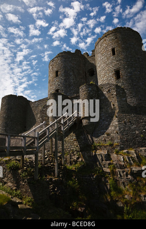 Ruined tower at Harlech Castle, Gwynedd, North Wales Stock Photo - Alamy