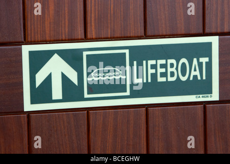 Lifeboat station sign on board passenger ship Stock Photo - Alamy