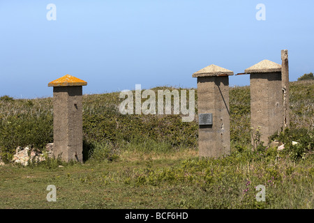 The entrance to the former German concentration camp S S Lager Sylt ...
