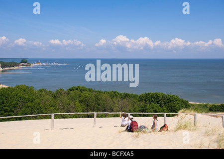 Tourists visiting sand dunes near Nida village Neringa Lithuania Stock ...