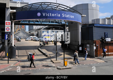 London Victoria railway station entrance, London, UK Stock Photo - Alamy