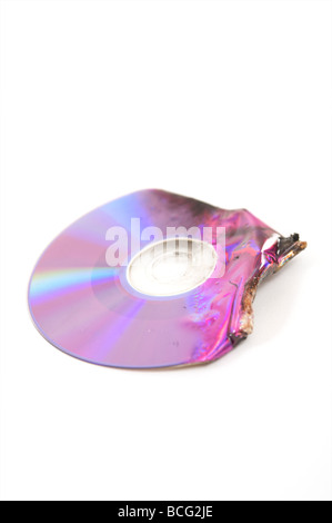 Damaged CD or DVD disc Stock Photo - Alamy