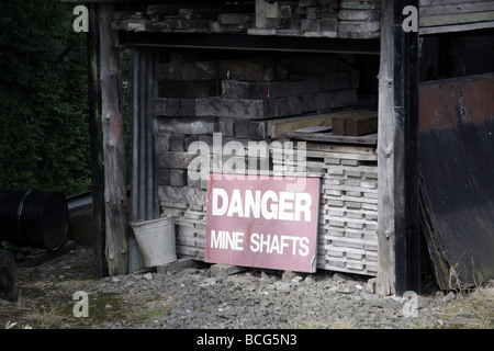 Danger Mine Shaft Sign on Fence Protecting Mineshaft Collapse Minions ...
