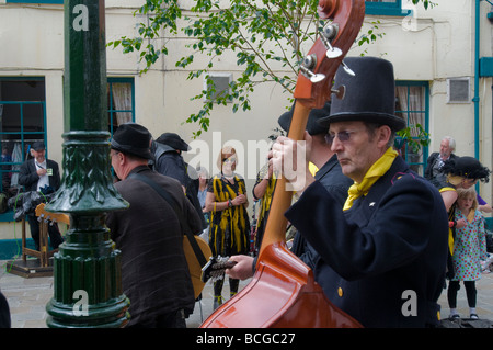 A double bass performer at Beverley Folk Festival, 2009 Stock Photo - Alamy