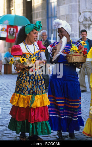 Cuban women wearing traditional dress Havana Vieja Cuba Stock Photo - Alamy