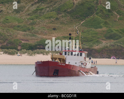 Dredger the Sand Snipe at work in the Camel Estuary Padstow Cornwall ...