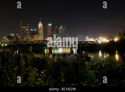 Night skyline in Columbus over Court House Stock Photo - Alamy