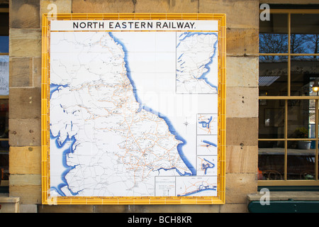 Old map of North Eastern railway routes, Scarborough, Yorkshire ...