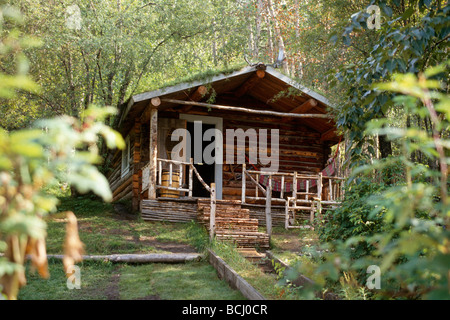 Robert Service Cabin in historic Dawson City in the Yukon Territory of ...