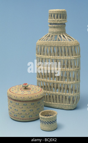 Native Alaskan Eskimo Handwoven Grass Baskets AK Stock Photo - Alamy