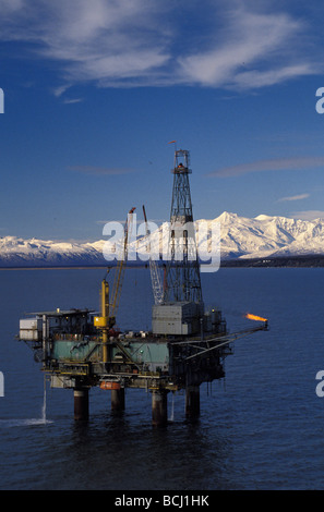 Unocal Oil Rig Platform in Cook Inlet KP Alaska Stock Photo - Alamy