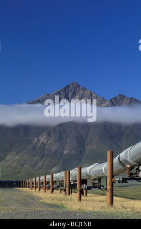 The trans-Alaska pipeline at Pump Station #4 which moves crude oil from ...