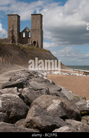 The remains of St Mary s Church Reculver Kent UK Stock Photo - Alamy
