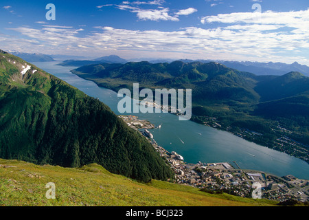 Juneau w/Cruiseships from Mt Jumbo Tongass NF SE AK Summer Stock Photo ...