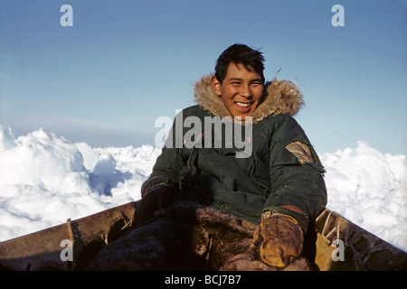 Portrait of AK Native Eskimo on Whale Hunt AK AR near Pt.Barrow Spring ...